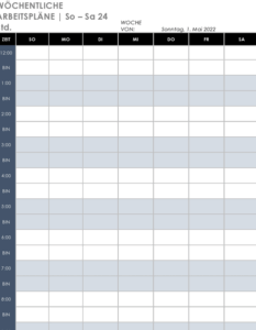 Arbeits- und Zeitplan Vorlage herunterladen: Effiziente Templates für ...