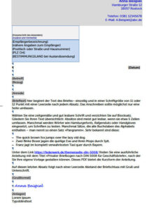 DIN 5008 Vorlage: Professionellen Brief herunterladen und richtig ...