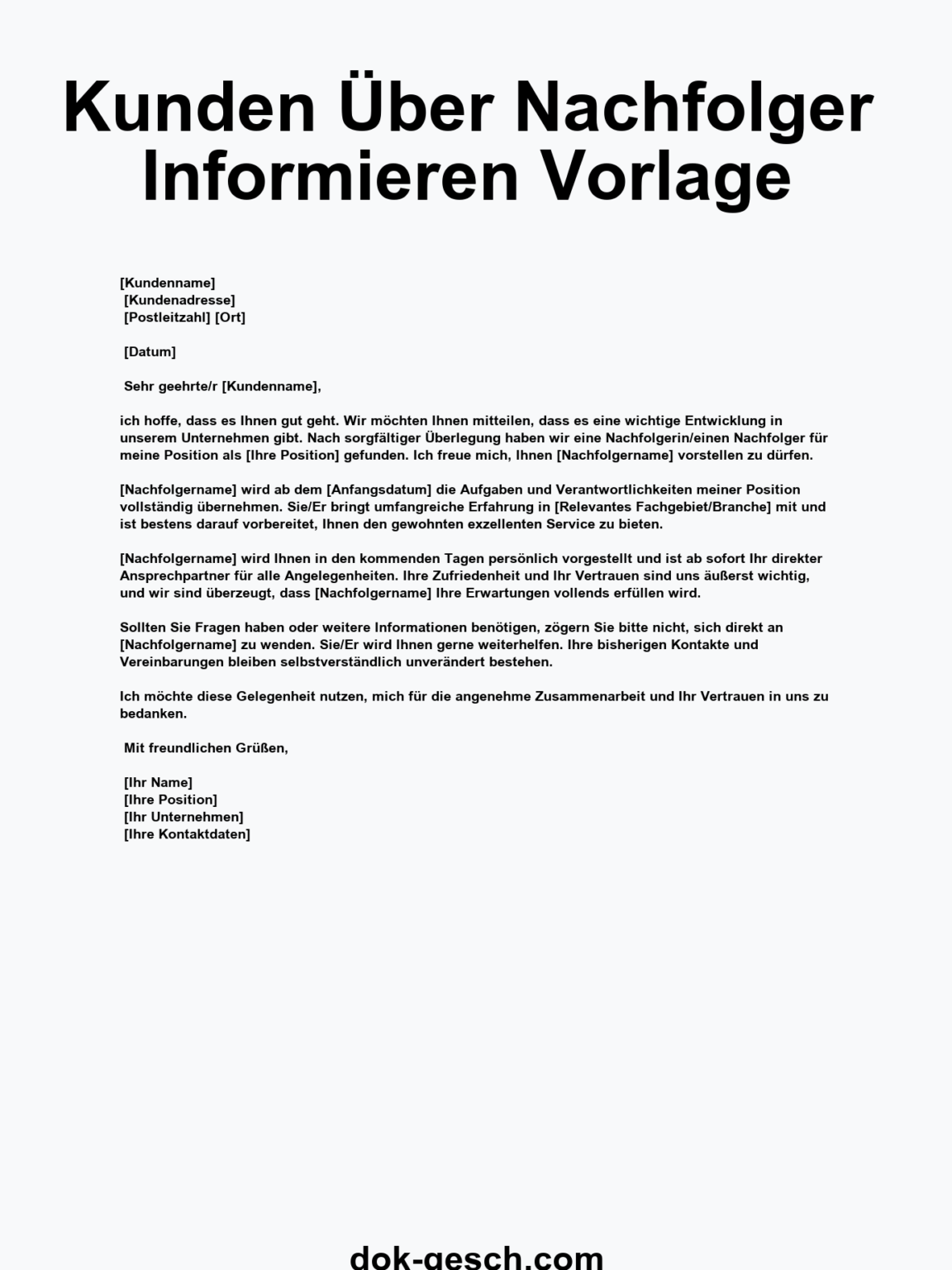 Kunden über Nachfolger informieren: Vorlage herunterladen für klare ...