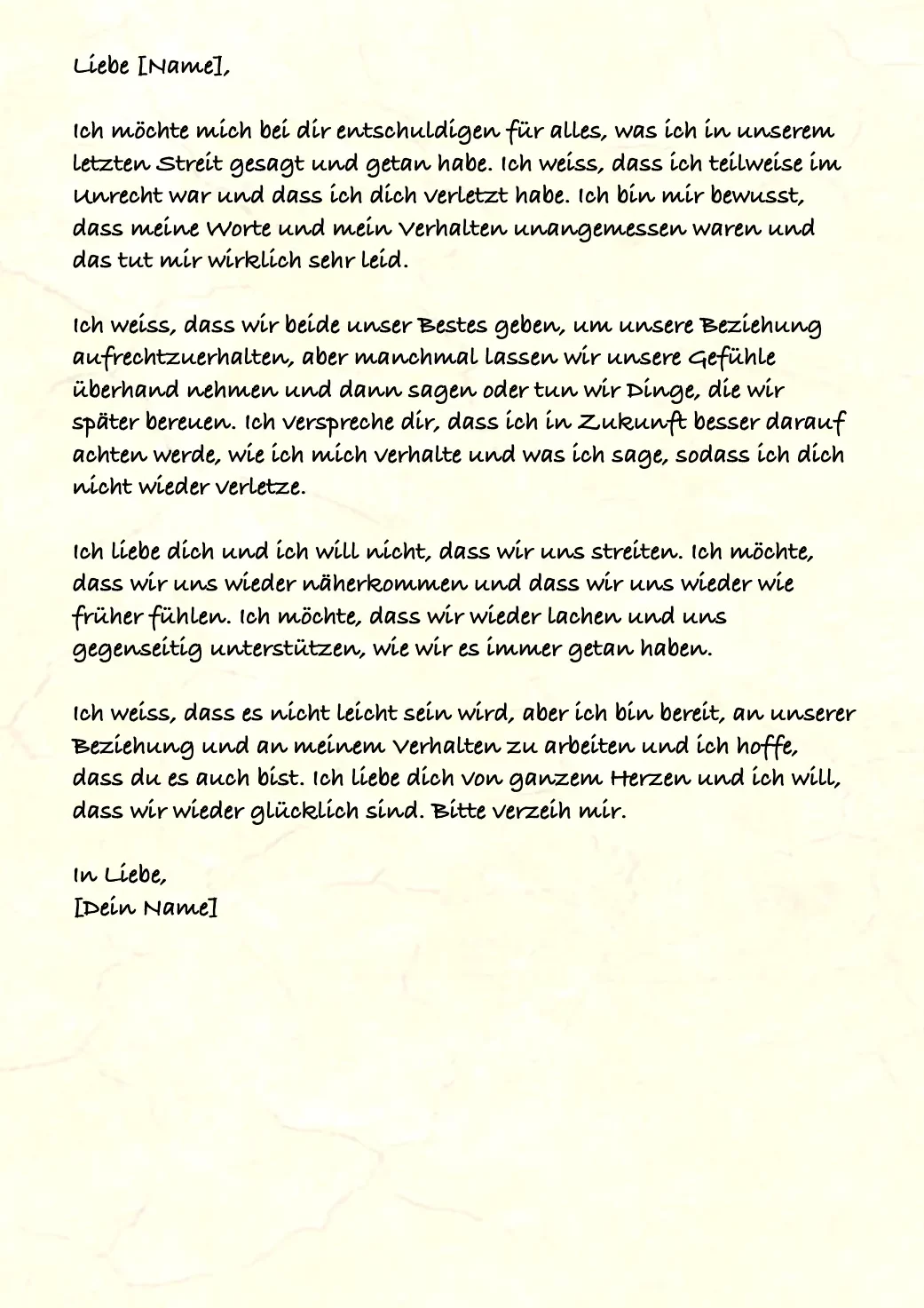 Liebesbrief Vorlage herunterladen: Mit Herz und Gefühl für meinen Mann ...