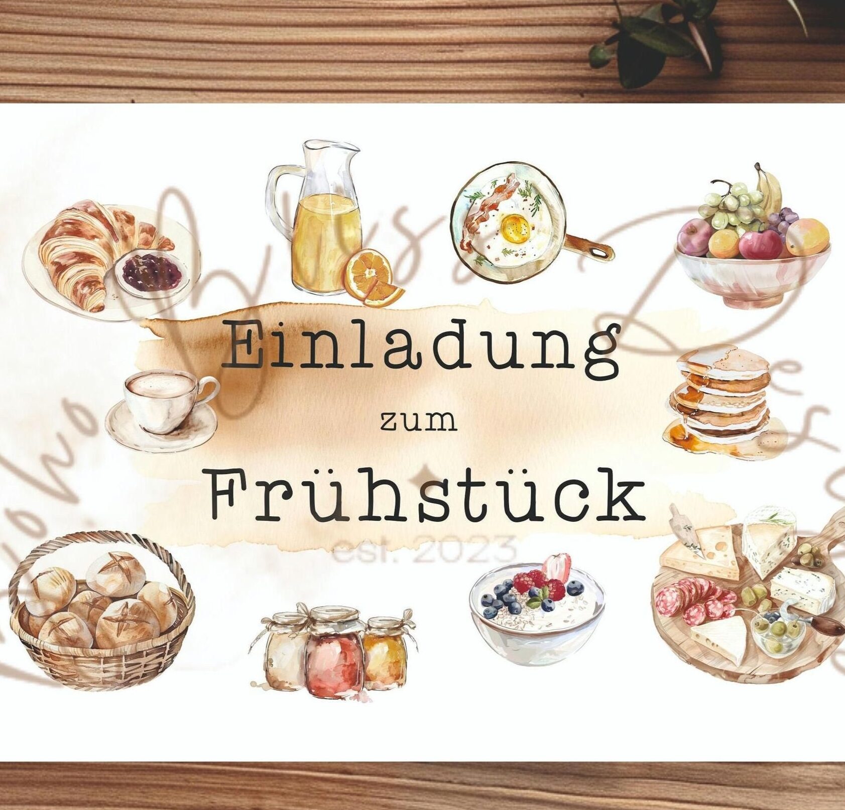 Kostenlose Vorlage herunterladen: Einladung zum Frühstück für jeden Anlass