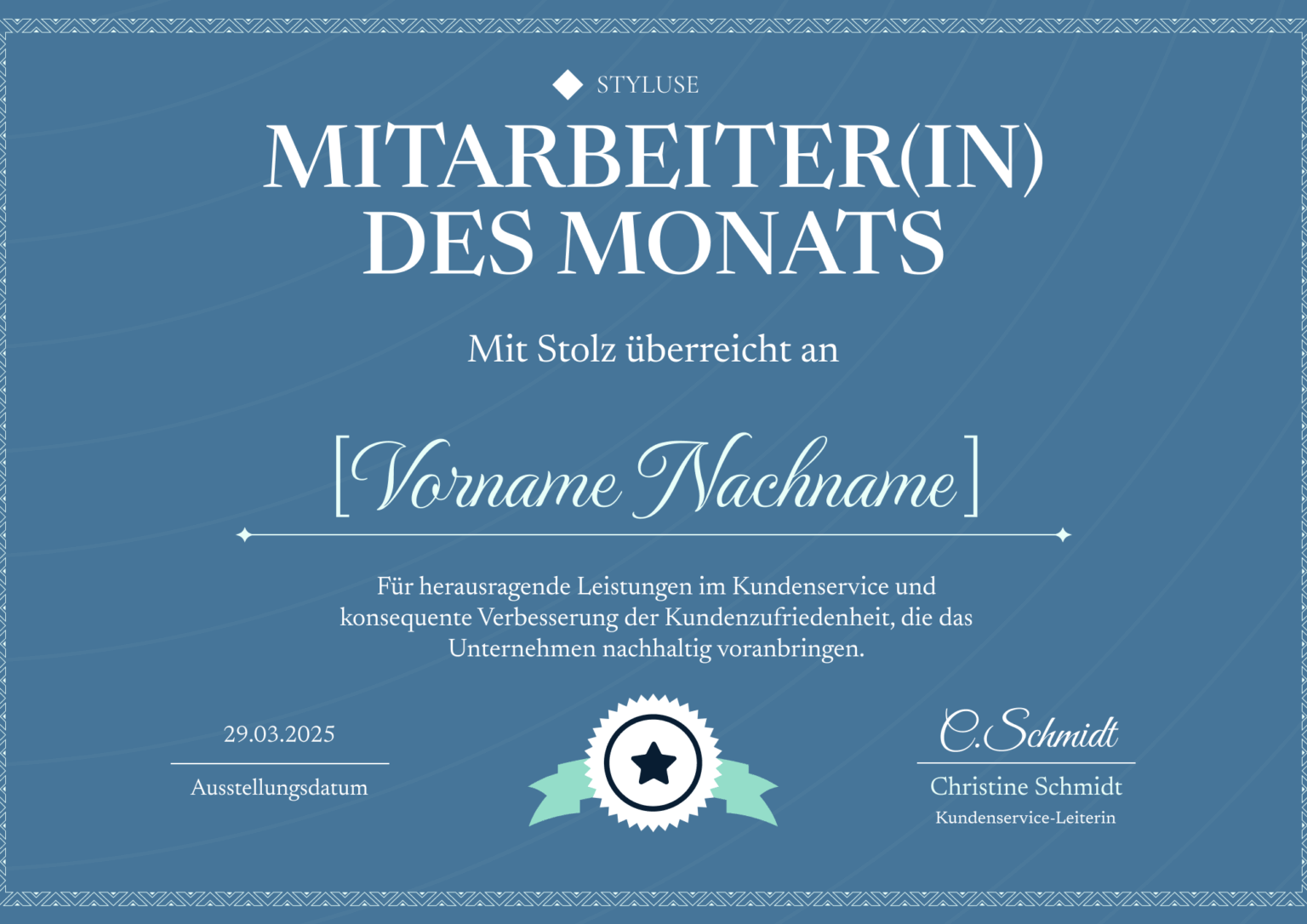 Kostenlose Vorlage für Mitarbeiter des Monats mit Bild herunterladen ...