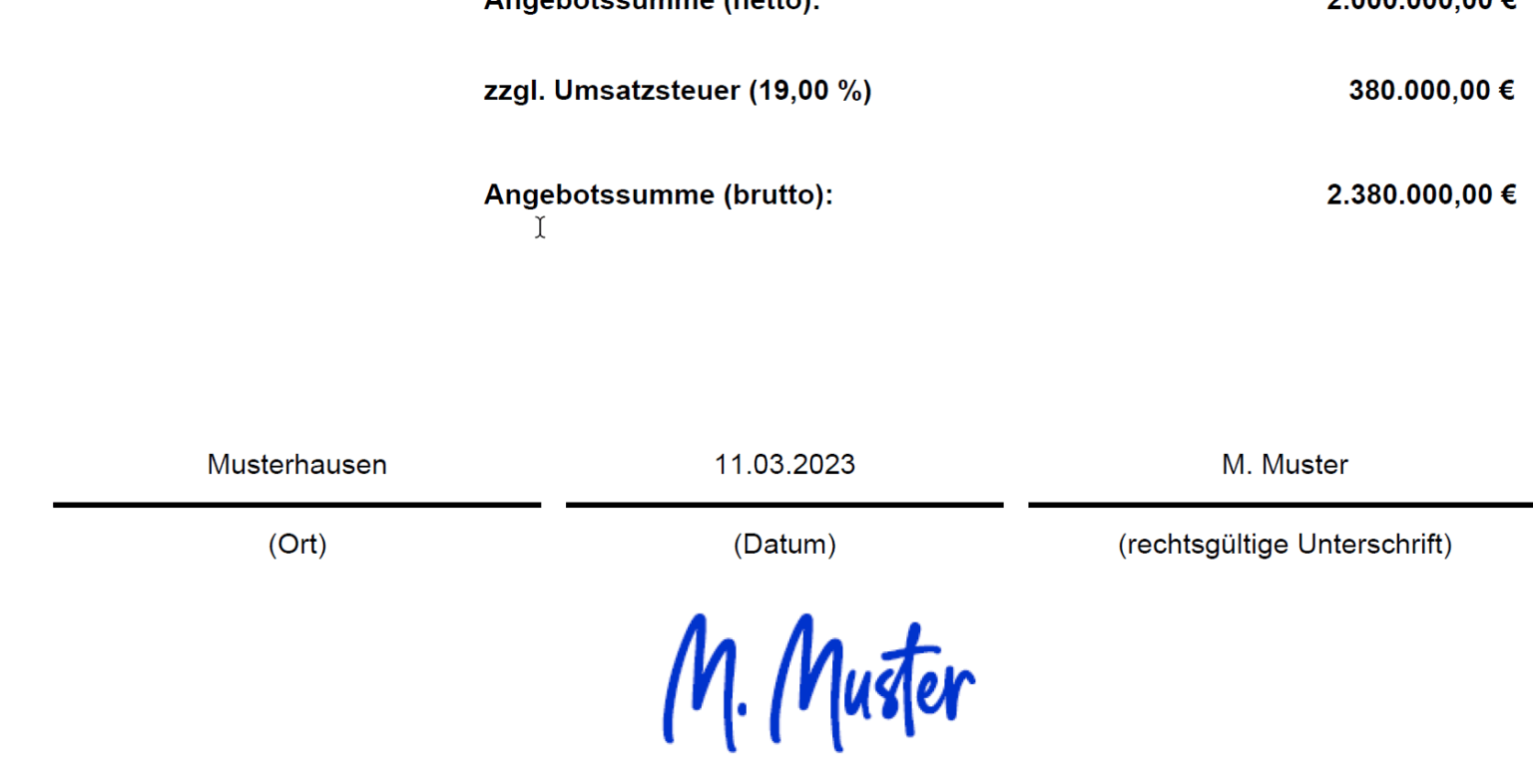 Ort, Datum Unterschrift Vorlage herunterladen - Unterschriftsfeld Word ...